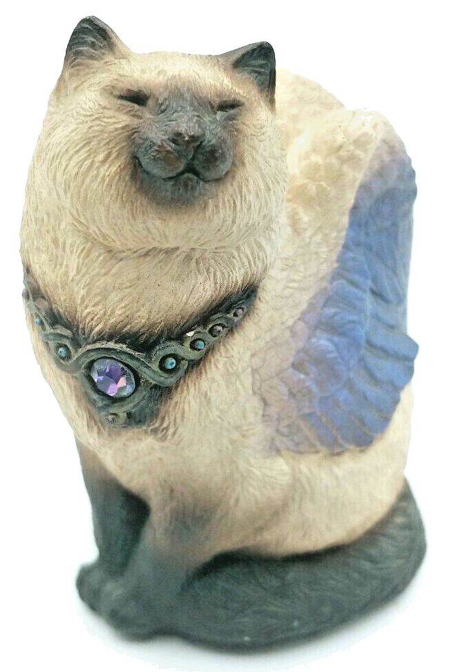 Windstone Editions Flap Cat Figurine Siamese Iridescent Wings Vintage ...