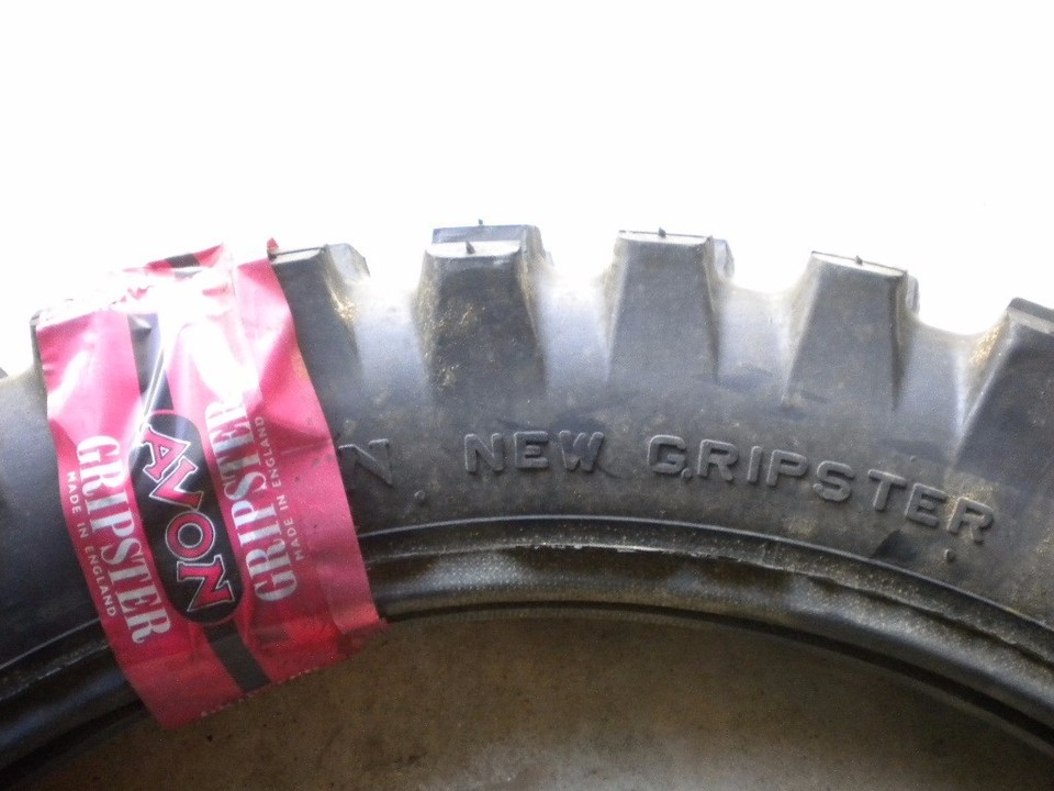NOS Vintage Avon New Gripster Knobby Tire 4.00 x 18 Made in England AJS ...