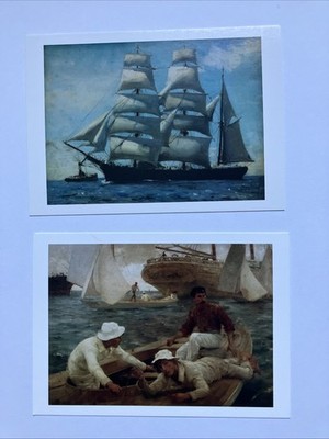 Two Colour Postcards Of Maritime Scenes By Henry Scott Tuke | eBay UK