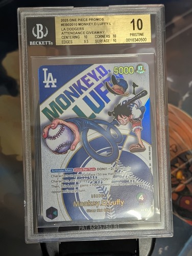 BGS 10 One Piece Monkey D Luffy EB02-010 Dodgers Promo Card Graded | eBay