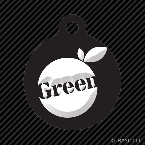 Green Keychain Round with Tab dog engraved many colors go green ...