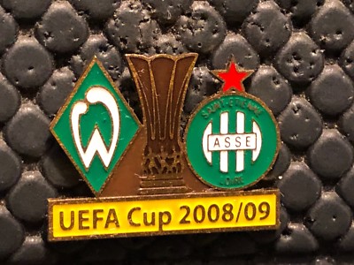 PINS BADGE FOOTBALL ASSE SAINT ETIENNE VS WERDER BREMEN UEFA 2009 | eBay