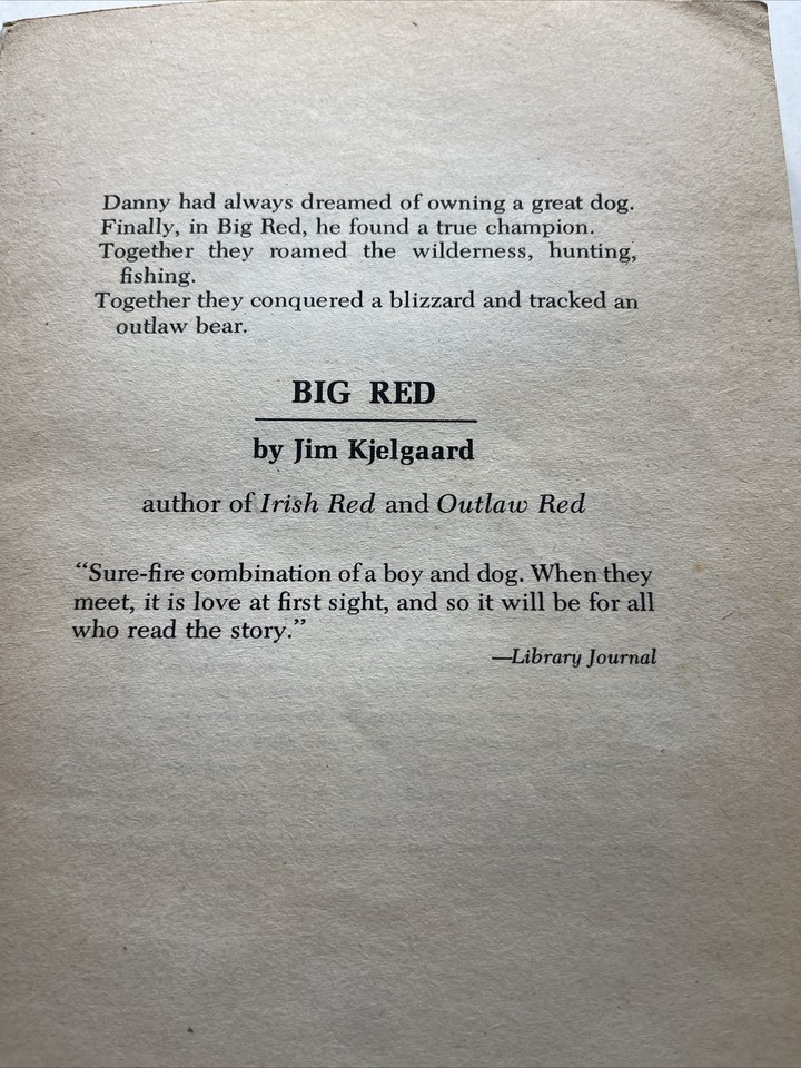 Big Red JIM Kjelgaard Action Adventure Boy Dog Survival Wilderness VTG ...