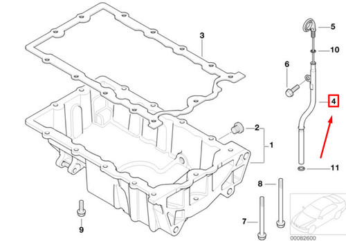NEW OEM MINI CABRIO R52 ENGINE OIL DIPSTICK TUBE 11431485835 1485835 ...