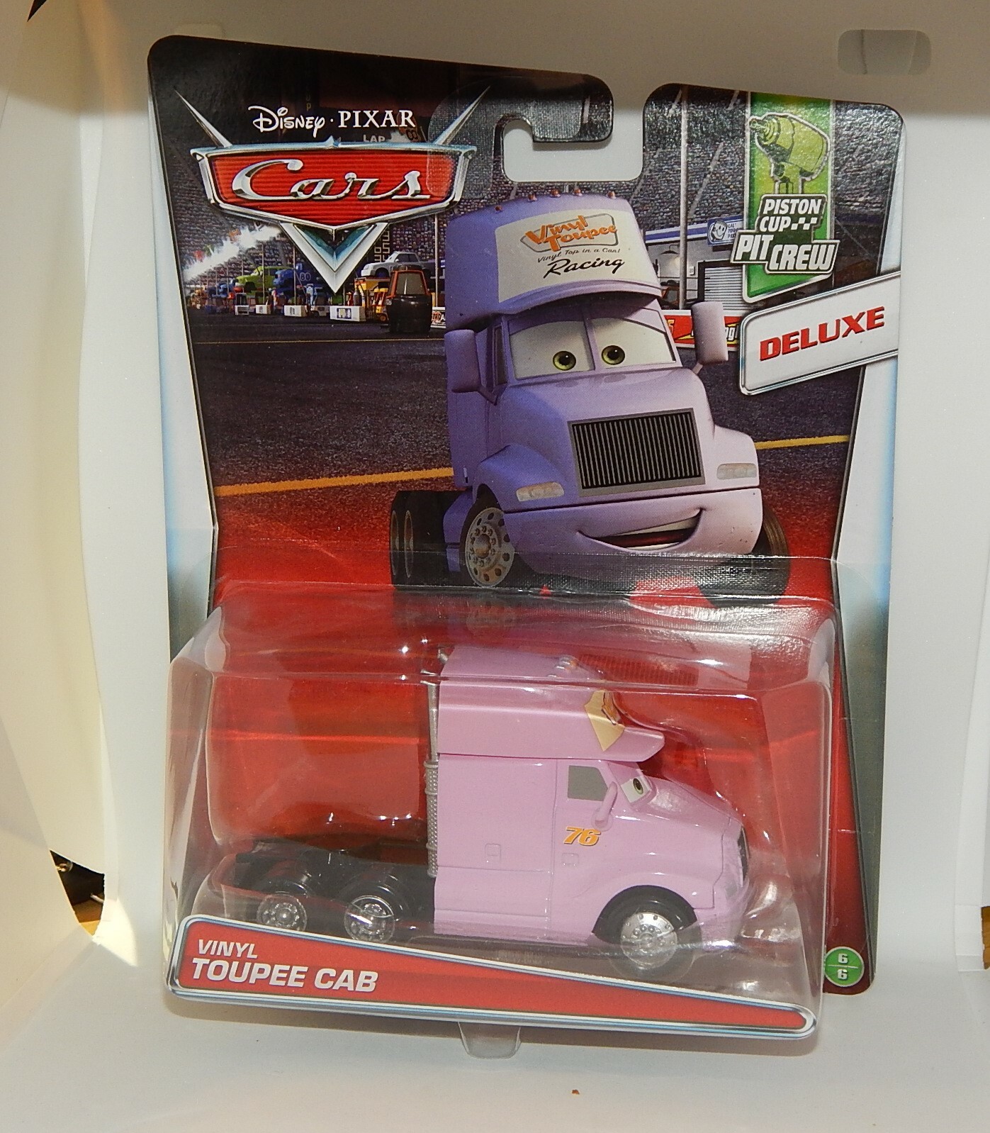 mattel disney pixar cars vinyl toupee cab piston cup pit crew 6/6 vinyl ...
