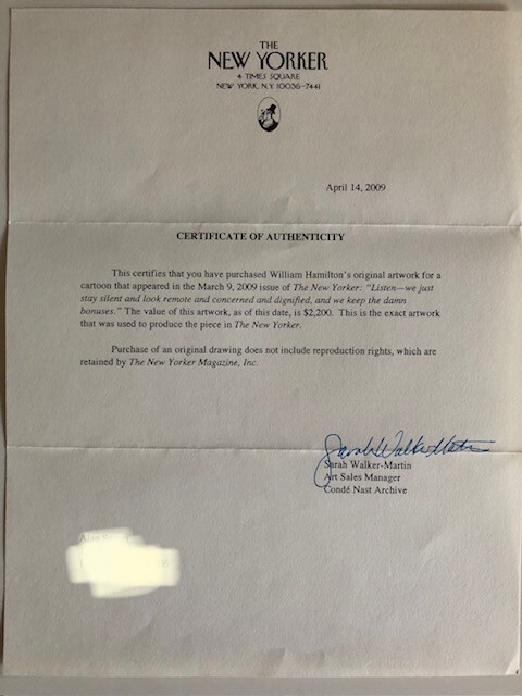 Original William Hamilton cartoon The New Yorker, published March 9th ...