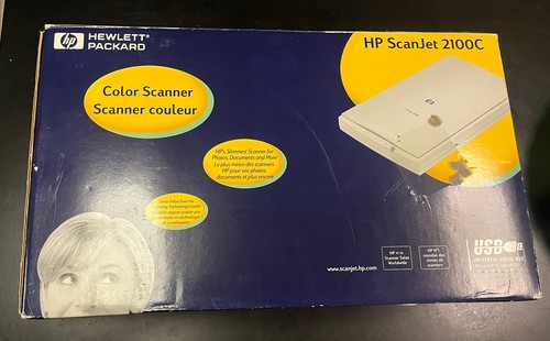 HP Hewlett-Packard ScanJet 2100C Color Scanner NEW OPEN BOX W/cables ...