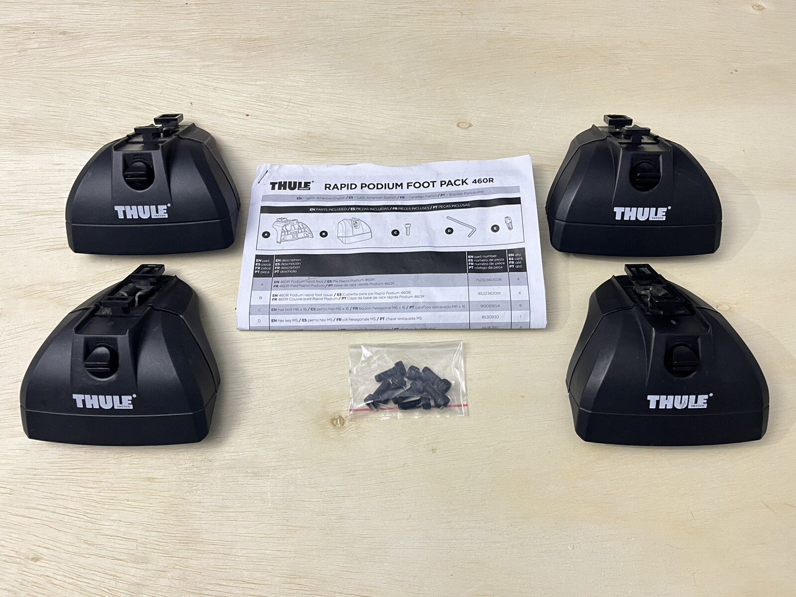 Thule Roof Rack Rapid Podium Foot Pack 460R Set - COMPLETE - ( 30404 ...