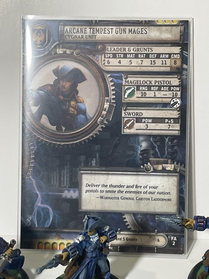Warmachine Cygnar Arcane Tempest Gun Mages Unit Painted A1 | eBay