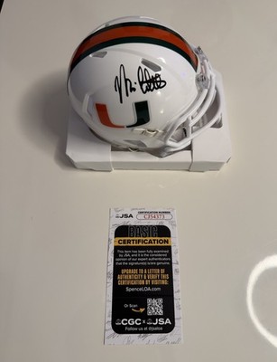Mario Cristobal Miami Hurricanes Head Coach Autographed Mini Helmet JSA ...