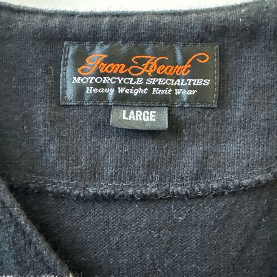 IRON HEART Super Heavy Knit Cotton Vest Prisoner Stripe Gray Black L ...