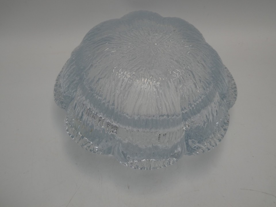 VINTAGE HEAVY HOLMEGAARD AKANDE WATER LILY CRYSTAL GLASS BOWL STICKER ...