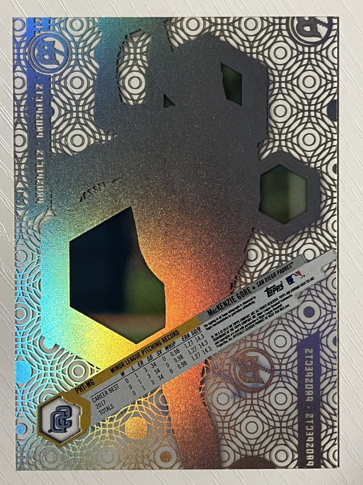 MacKenzie Gore 2018 Bowman High Tek Prospects Gold Auto 41/50 Nationals ...