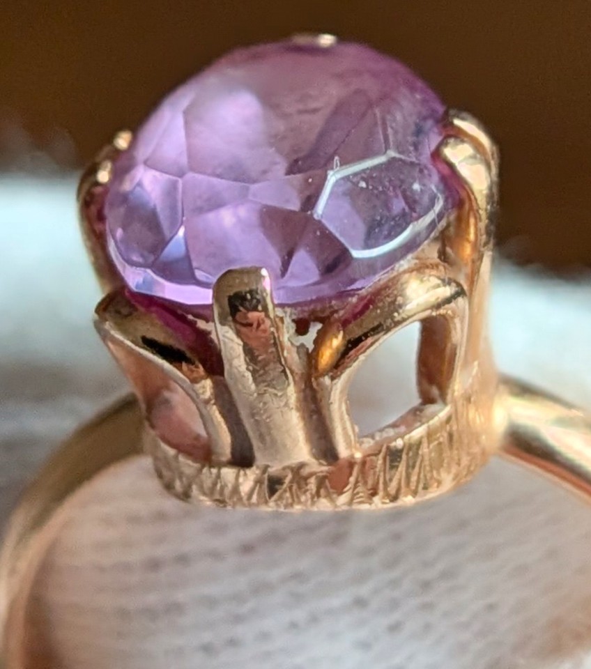 Vintage Soviet Union Amethyst 583 14K Yellow Gold Ring 3.7 Grams | eBay