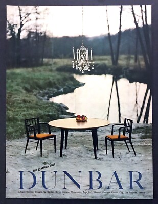 1955 Dunbar Round Table & Chairs Design by Edward Wormley vintage print ...