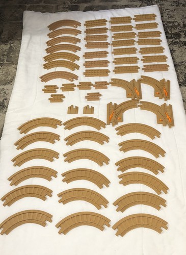Fisher Price Geotrax Geo Trax Train Track Tan Brown Lot of 58 Pieces ...