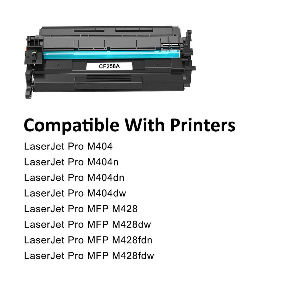 4PK CF258A 58A Toner Cartridge With Chip for HP LaserJet Pro MFP M428 ...