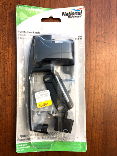 National Hardware N178-350 Push Button Door Latch , Black 38613178359 ...