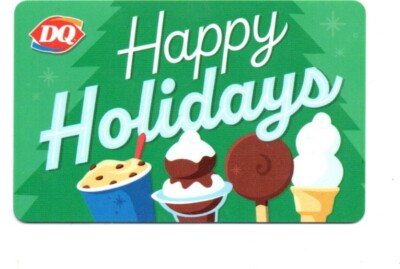 Dairy Queen DQ Happy Holidays Ice Cream Treats Gift Card No $ Value ...