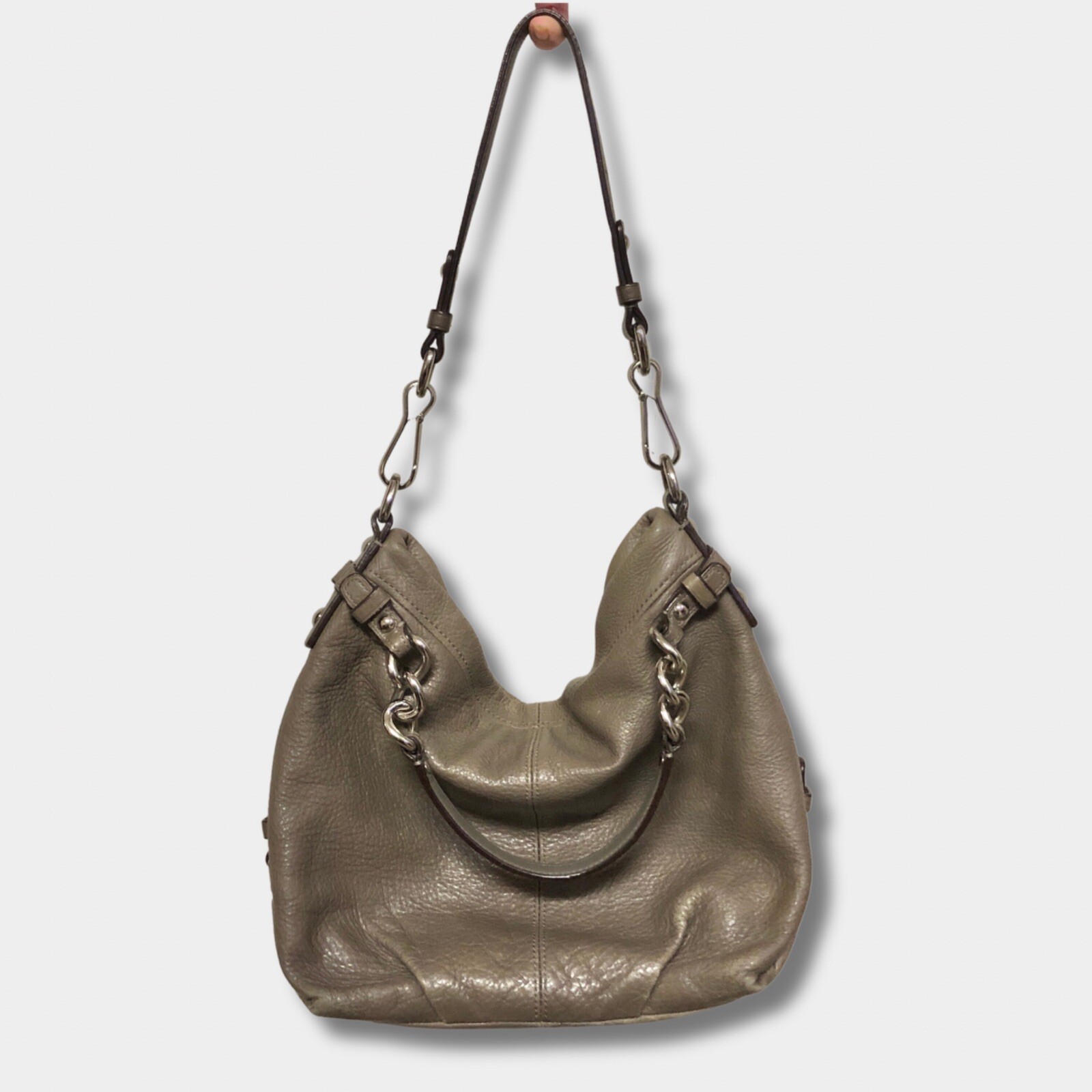 Coach 14142 Brooke Taupe Pebbled Leather Hobo Shoulder Hand Bag Handbag ...