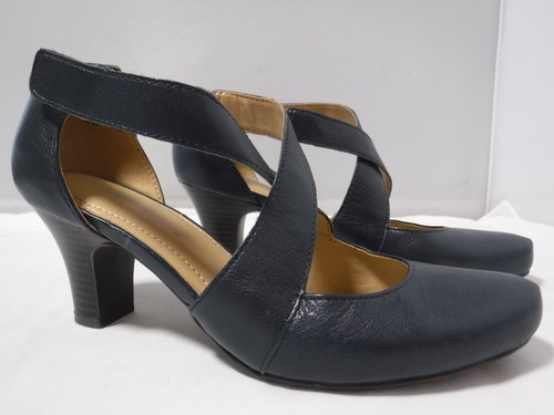 Easy Spirit Rovana Pump Heel Shoes Women's 7.5 Blue Leather Comfort ...