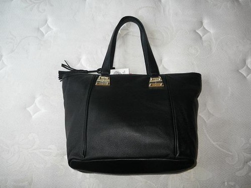 NWT Vince Camuto Large BLACK Leather Dexter Shopper Tote Bag Purse ...