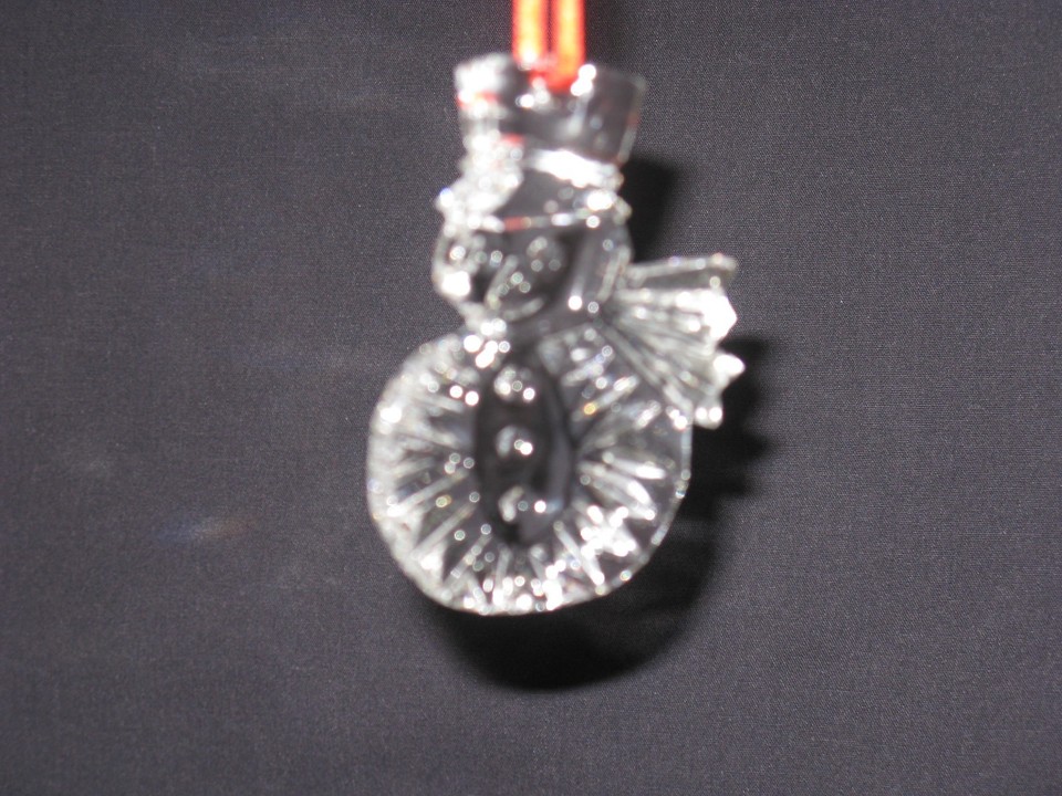 Gorham Crystal Holiday Snowman Ornament with Red Ribbon | eBay