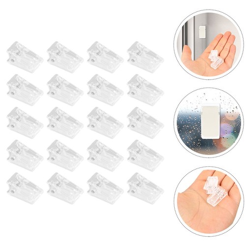 20 Pcs Poster Hanging Clips Small Plastic Sticky Spring Self Adhesive ...