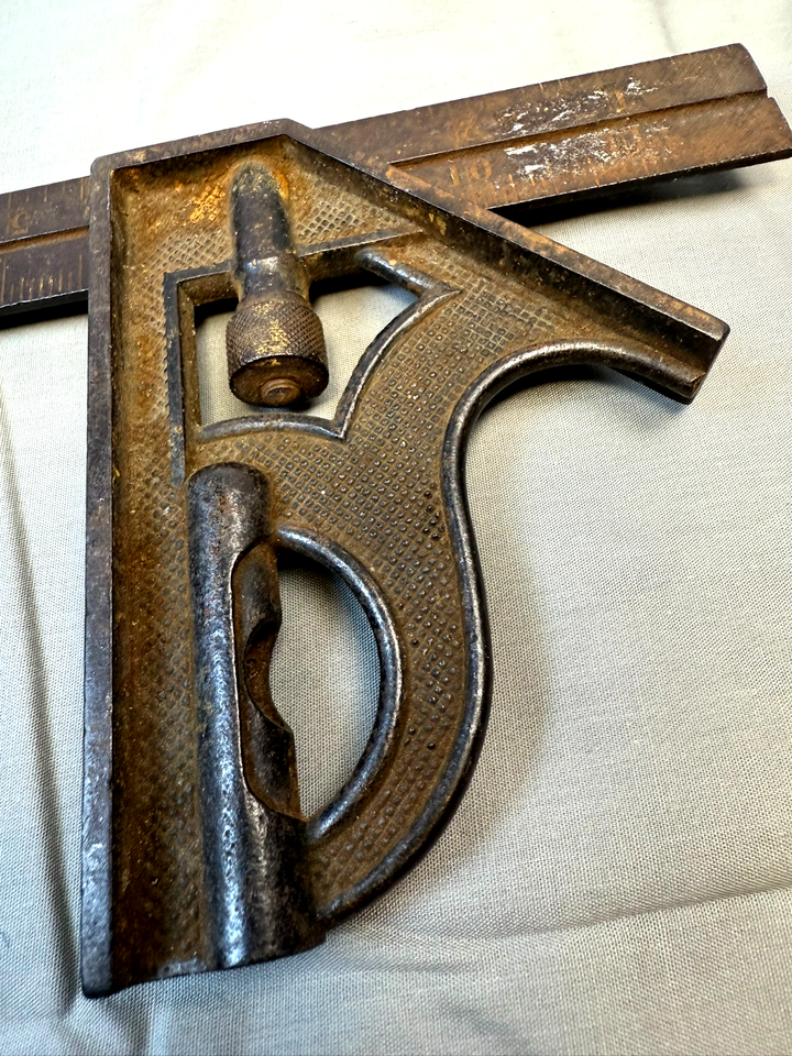 L.S. Starrett Co. Athol Mass Vintage Combination Square 12" Ruler Cast ...