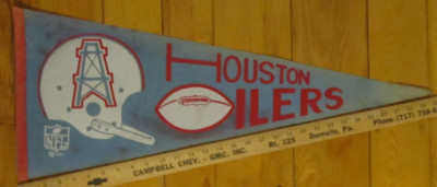 Vintage 1967 Houston Oilers NFL Football 30” PENNANT, original | eBay