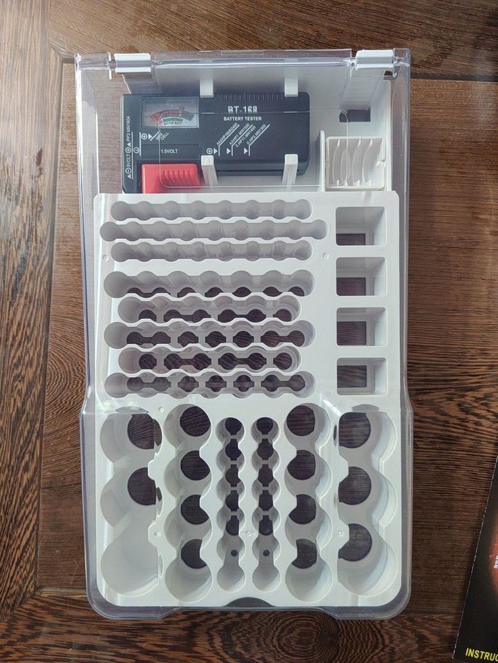 Battery Box Storage Holder Organizer,Removable Battery Tester ...