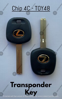 2x NEW! OEM Lexus Transponder Chip 4C Ignition Key Replacement TOY48 ...
