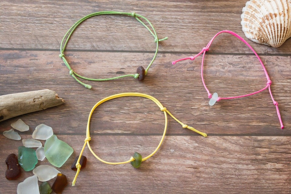 Anglesey Sea Glass Charm cord Bracelet - For Her Gift - Sea Glass ...