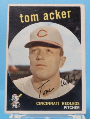 1959 Topps #201 - Tom Acker - Cincinnati Reds - Very Good | eBay