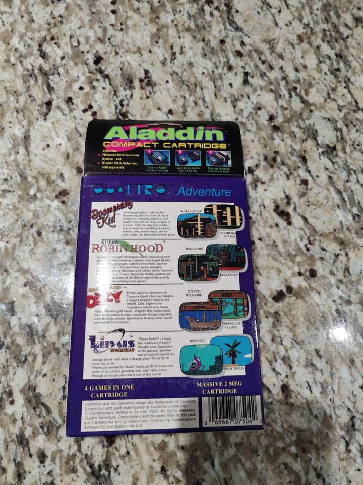 Quattro Adventure (NES/Aladdin Compact Cartridge, 1991) *BRAND NEW ...