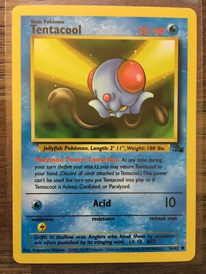 Tentacool Pokemon Card TCG Fossil Set Common 56/62 | eBay