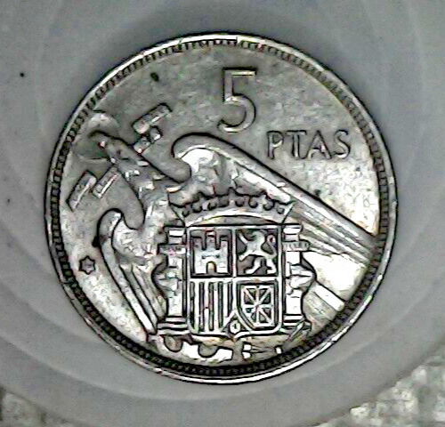 1957 5 PTAS Coin Francisco Franco Caudillo De Espana Por La G. De Dios WD2 | eBay