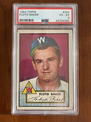 1952 Topps #292 FLOYD BAKER PSA 4 44704080 | eBay