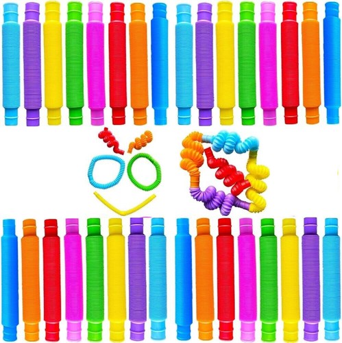32Pack Pop Tubes Fidget Tubes for Children and Adult Sensory Fidget Toy ...
