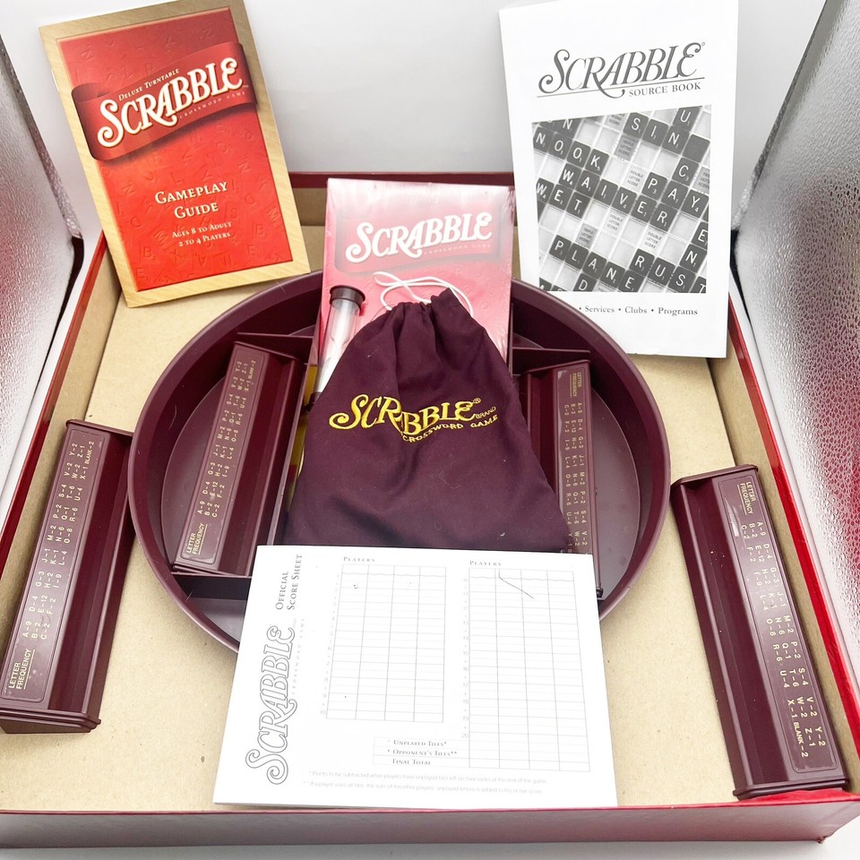 Scrabble Deluxe Turntable Board Game 2001 Hasbro Rotating Vintage | eBay