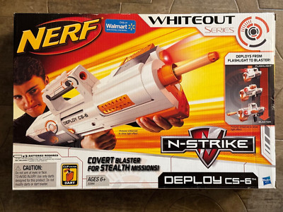 NIB Nerf Whiteout N-Strike Deploy CS-6 Blaster Gun flashlight quick ...
