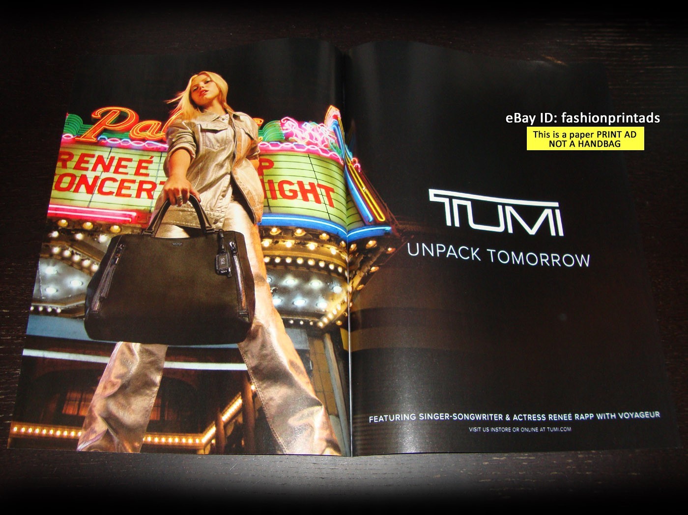 TUMI Bags 2-Page PRINT AD Spring 2023 RENEE RAPP | eBay