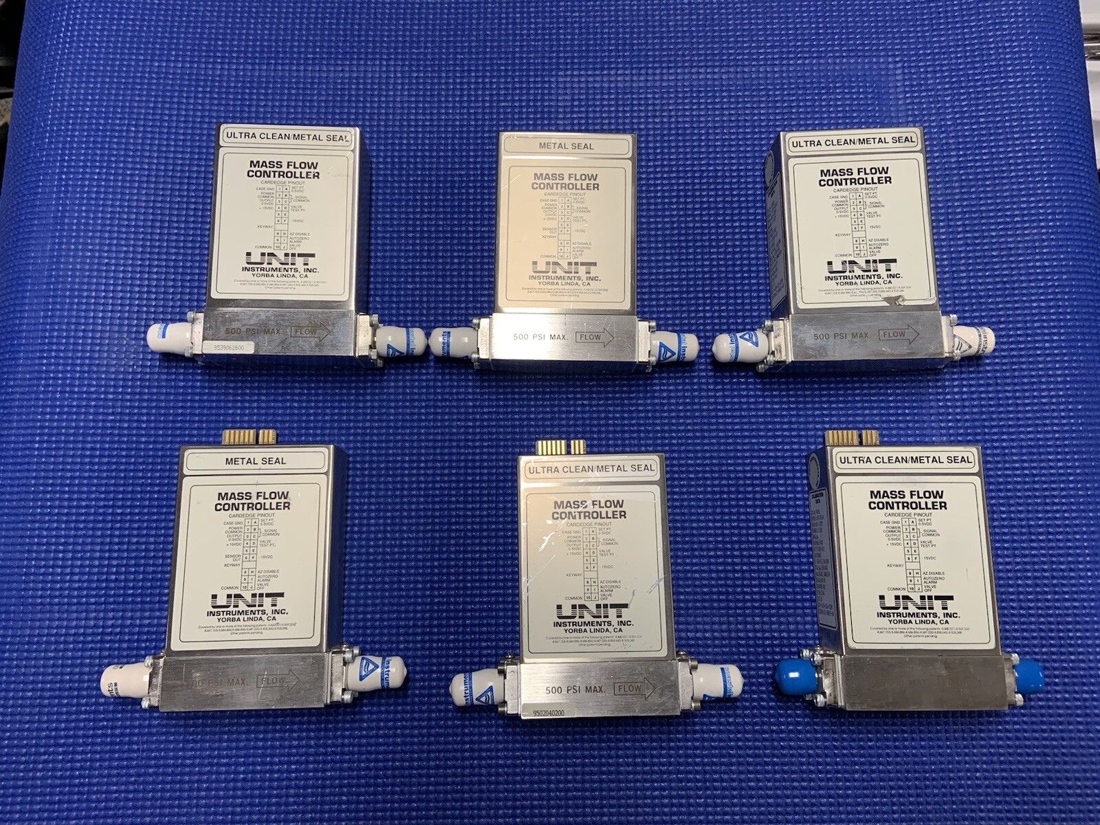 UNIT INSTRUMENTS UFC-8160 N2 METAL SEAL MASS FLOW CONTROLLERS LOT OF 6 ...