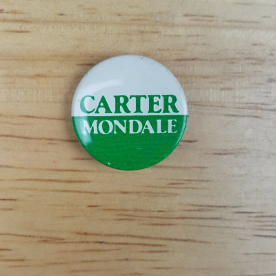 Vtg 80s Carter Mondale President Political Pinback Button Spell Out ...