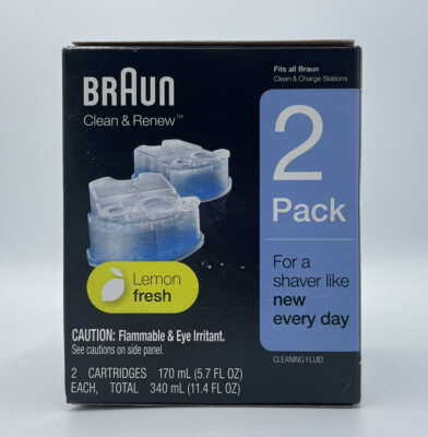 2 Pack Braun Clean & Renew Refill Cartridges CCR, Lemon Fresh, Keep ...