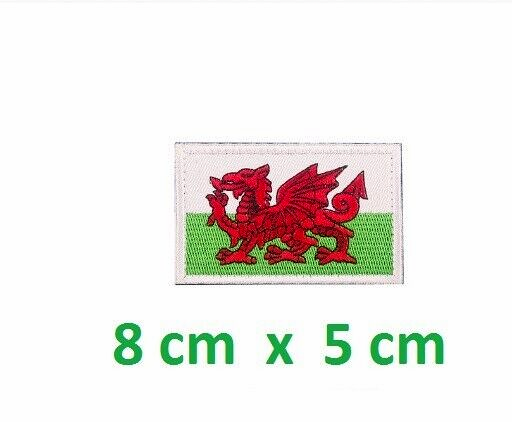 Welsh Wales Dragon Flag 8cm x 5cm Embroidered Patches Sew on Iron on UK Seller. | eBay UK