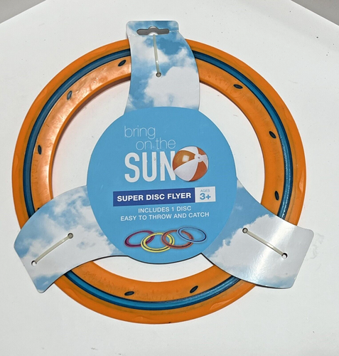 SUN Super Disc Flyer Orange Blue Frisbee Beach Outdoor Easy to Throw ...