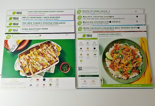10 Hello Fresh Recipe Meal Cards Mix Lot Chicken Turkey Beef Pork ...