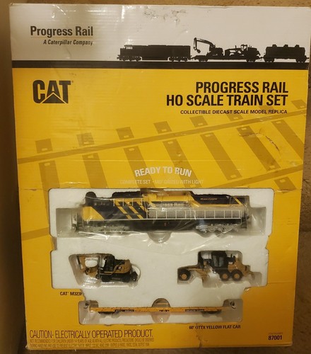 Diecast Masters 87001 Caterpillar Progress Rail HO Scale Train Set Open ...