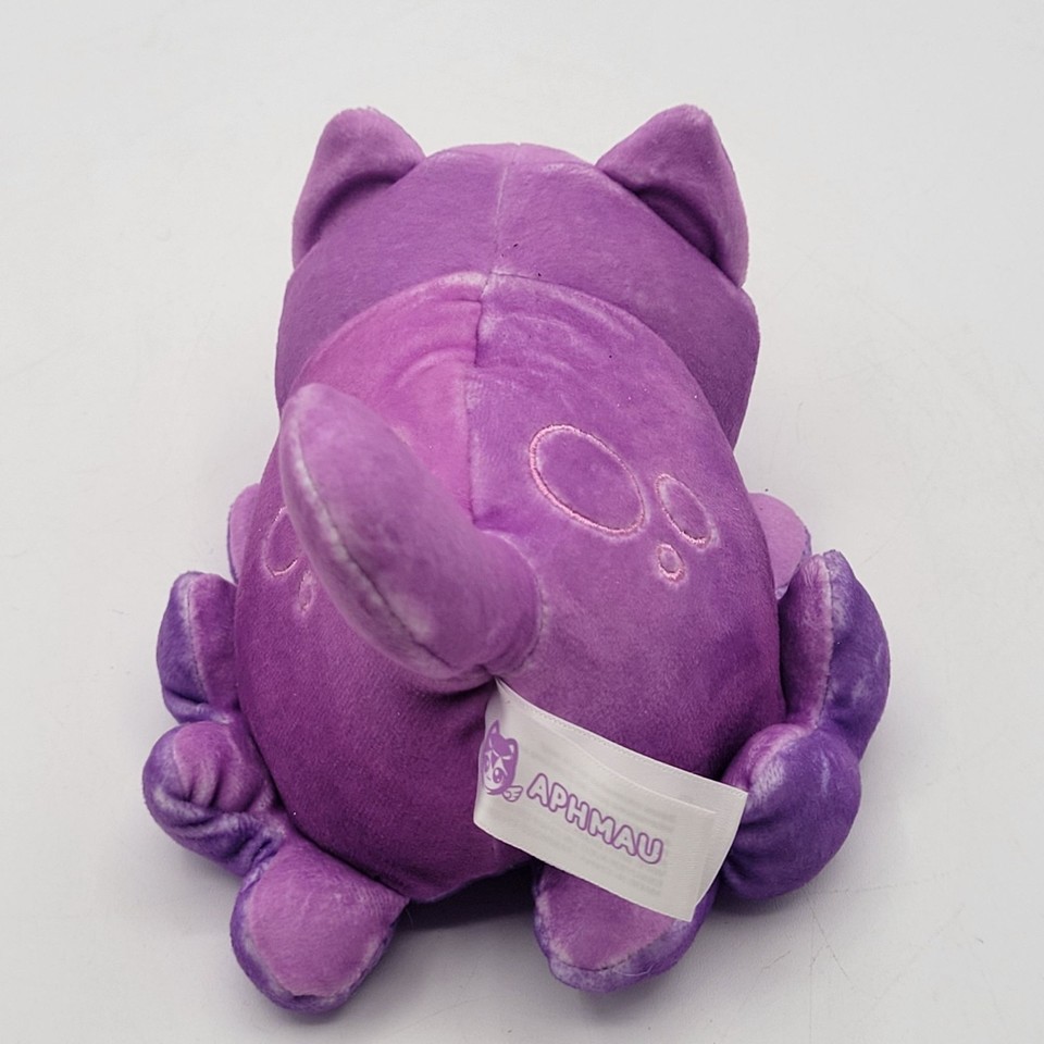 Aphmau MeeMeows Lot of 2 6" Plush Cat - Purple Octopus & Pastel Rainbow ...